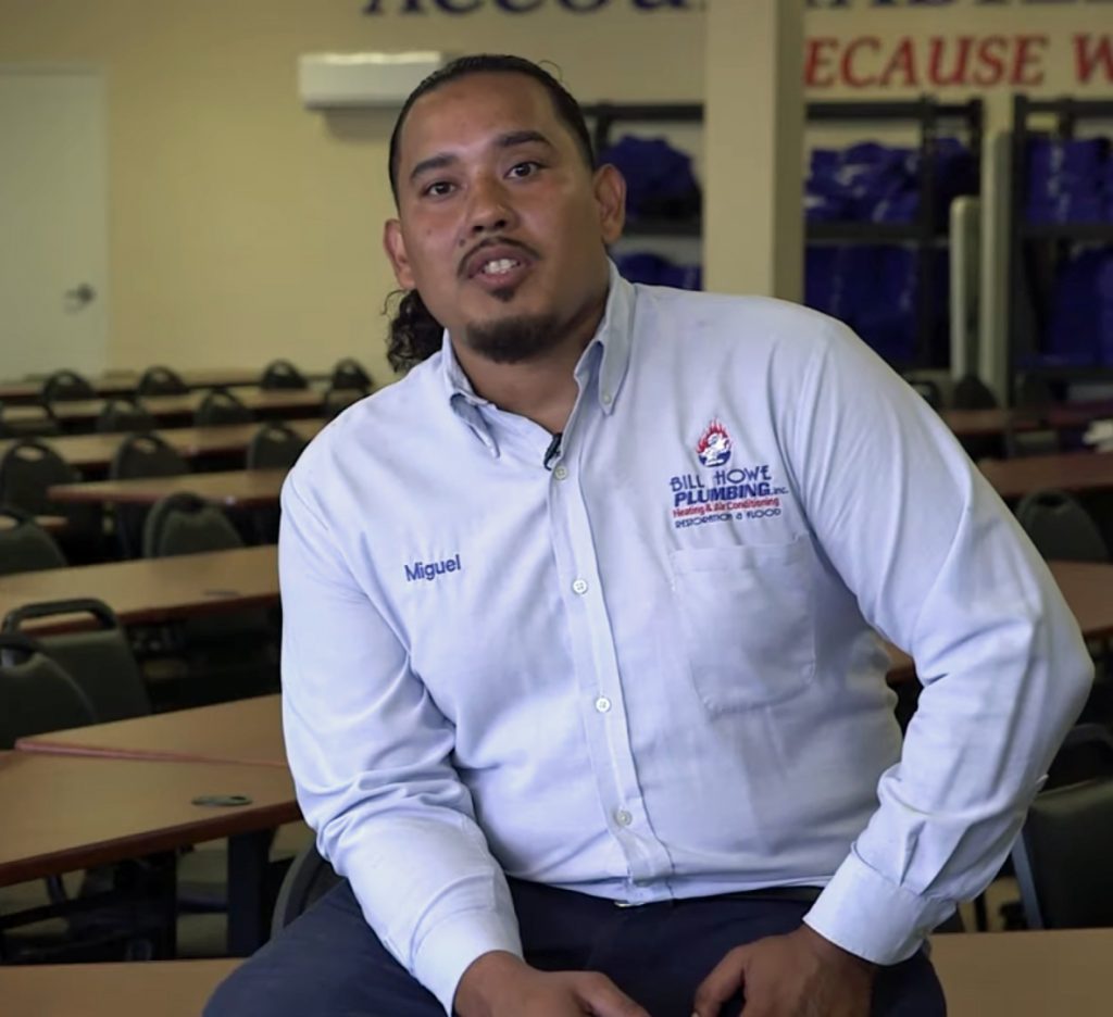 Signing the SWEAT Pledge…Miguel Gomez – Mike Rowe